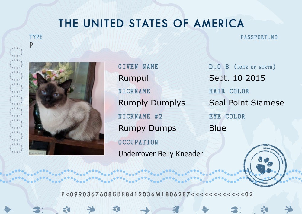 Rumpul - Pet Passports - Cats | Dogs | Passport | Passports | Funny