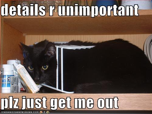 details r unimportant plz just get me out - Cheezburger - Funny Memes ...