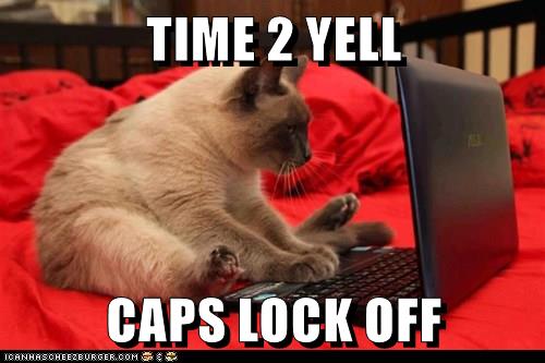 TIME 2 YELL CAPS LOCK OFF - Lolcats - lol | cat memes | funny cats ...