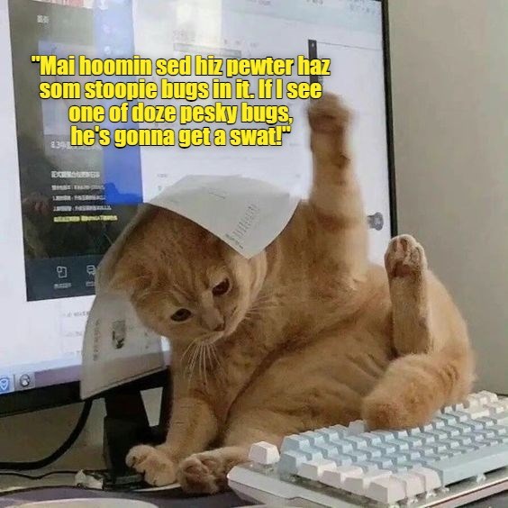 Computer tech kittie helps his human out with a serious computer ...